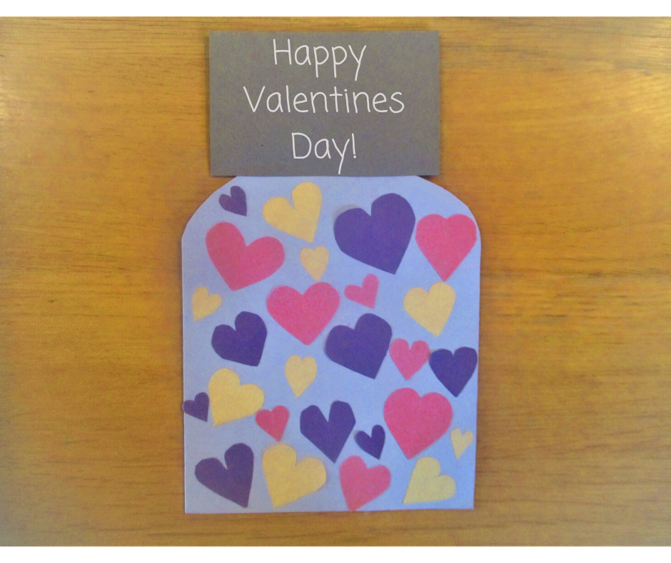 Heart jar valentines card - This Crafty Family - crafts for kids