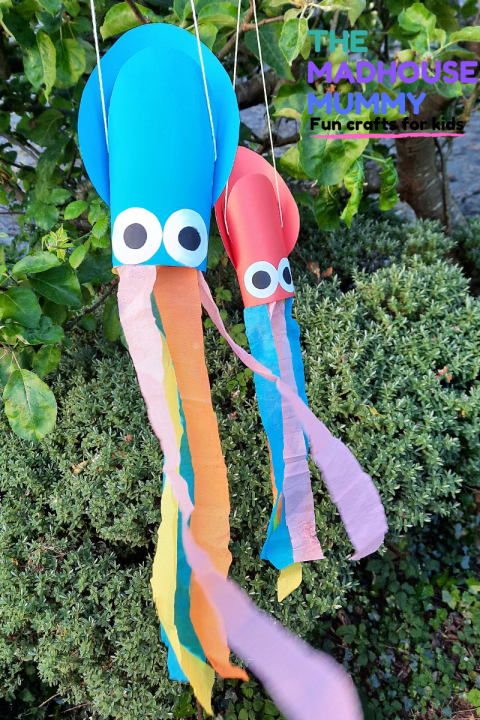 DIY ocean squid windsocks - This Crafty Family - crafts for kids