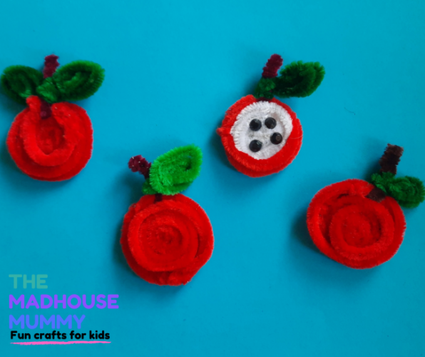 Pipe cleaner apple magnets - This Crafty Family - Crafts for kids