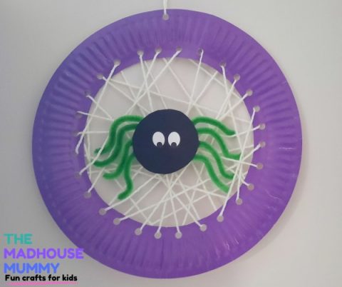 Paper plate spider web - This Crafty Family - crafts for kids