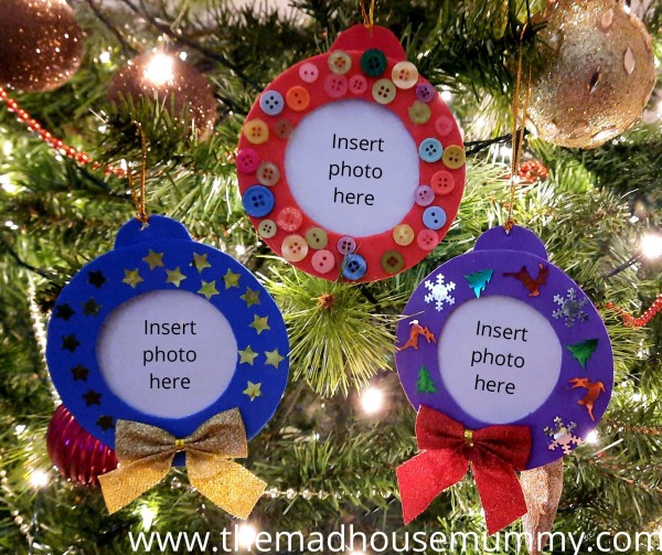Photo frame ornaments - This Crafty Family - Crafts for kids