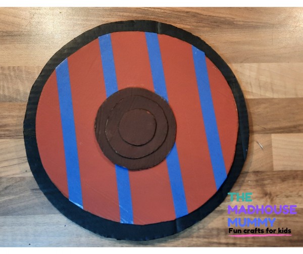 Cardboard box Viking shield. - This Crafty Family - Crafts for kids
