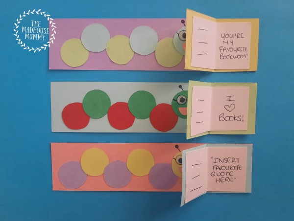 Bookworm bookmarks - This Crafty Family - crafts for kids