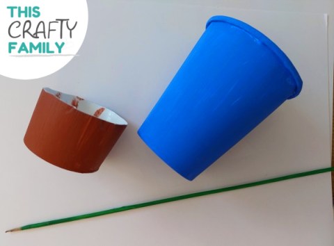 Paper flower pot craft - This Crafty Family - Crafts for kids