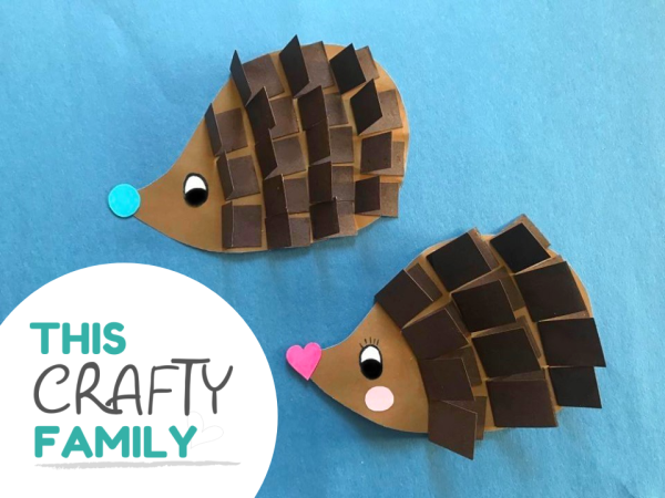 Autumn Spiky paper hedgehogs - This Crafty Family - craft for kids.