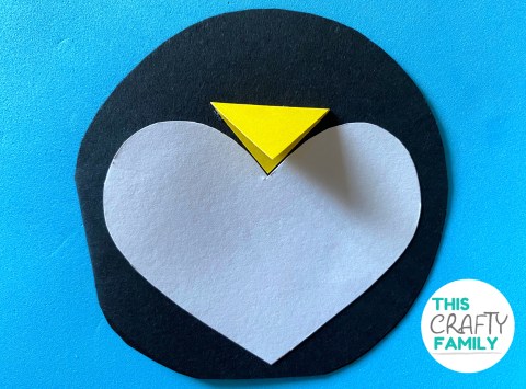 Penguin heart cards - This Crafty Family - crafts for kids