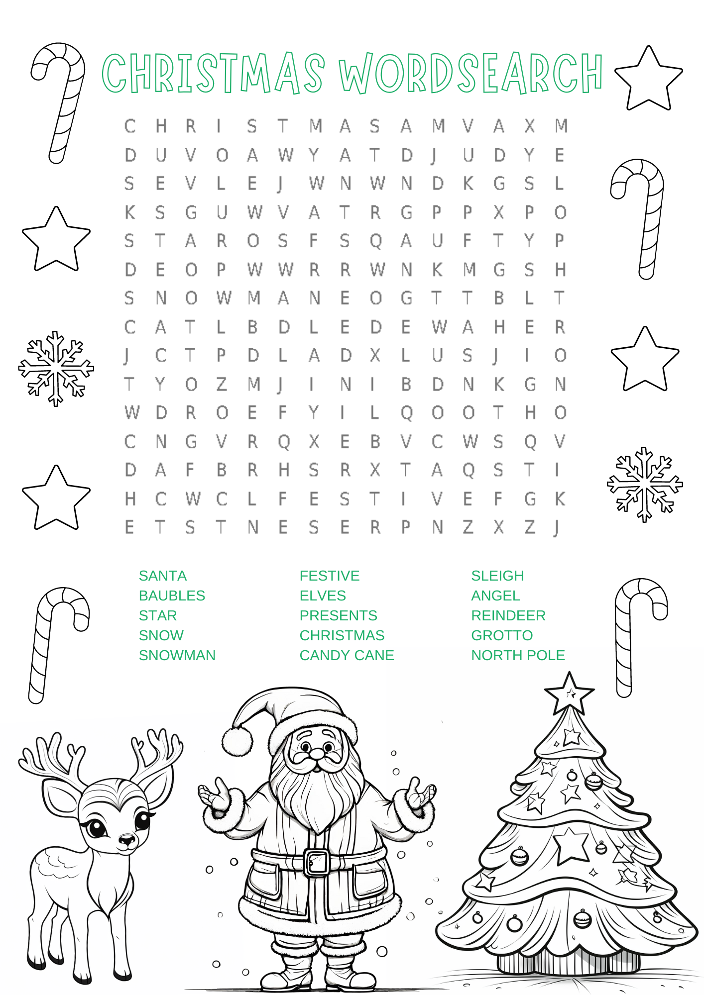 Free colourable christmas wordsearch - This Crafty Family